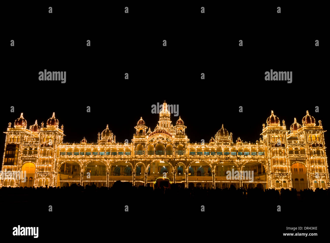 Mysore Palace light up at night, Mysore, India Stock Photo - Alamy