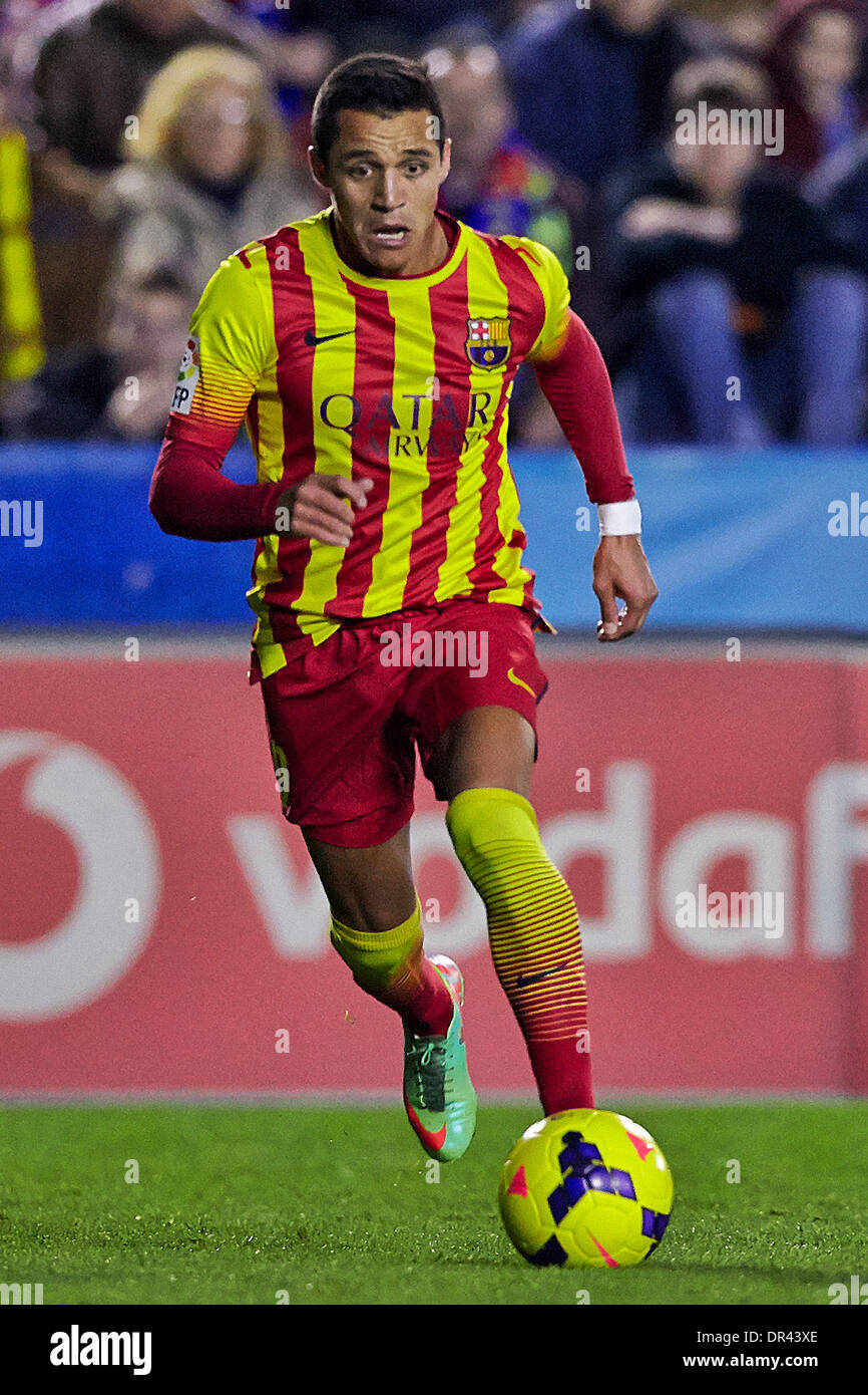Valencia Spain. 19th Jan, 2014. Forward Alexis Sanchez of FC Barcelona ...