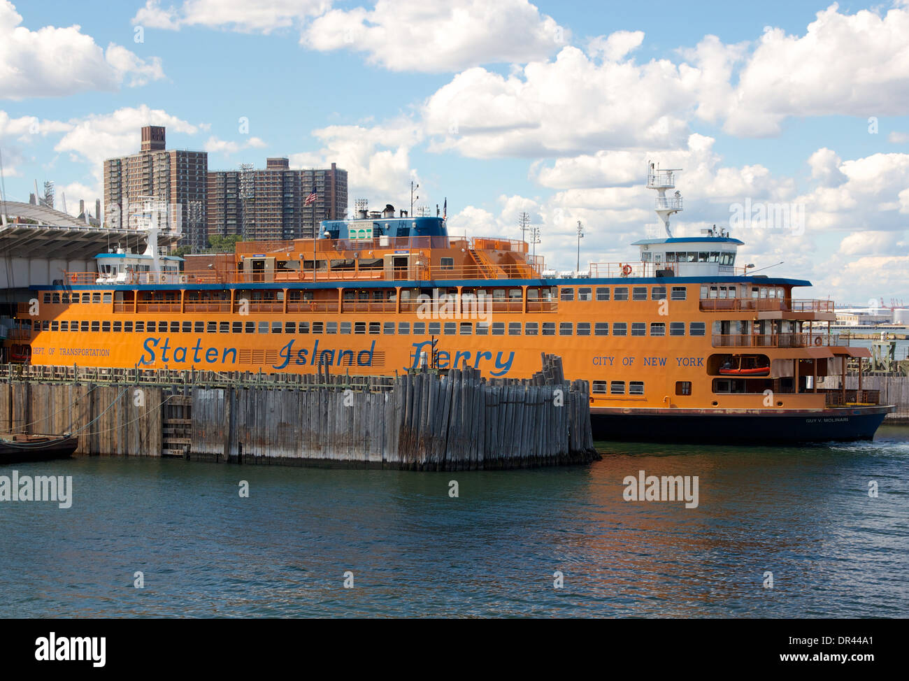 Staten Island Ferry docked at St. George's Ferry on Staten Island, NY ...