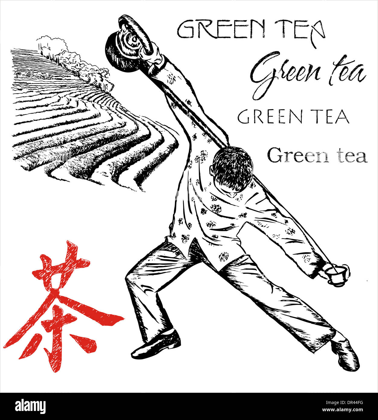 Tea Plantations and attraction tea man Stock Photo - Alamy