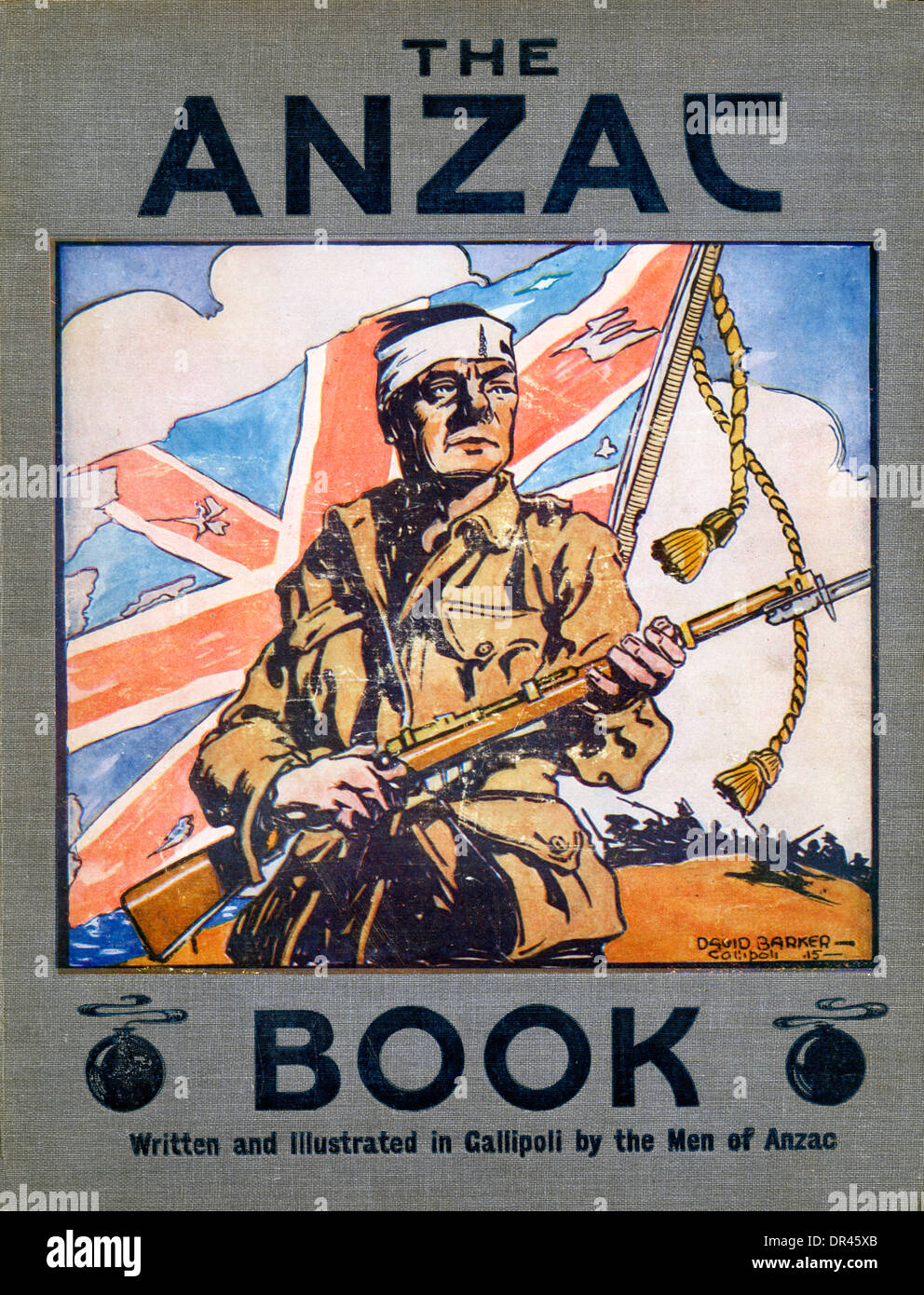 The Anzac Book, cover of the publication produced by the troops in the trenches of Gallipoli for ...