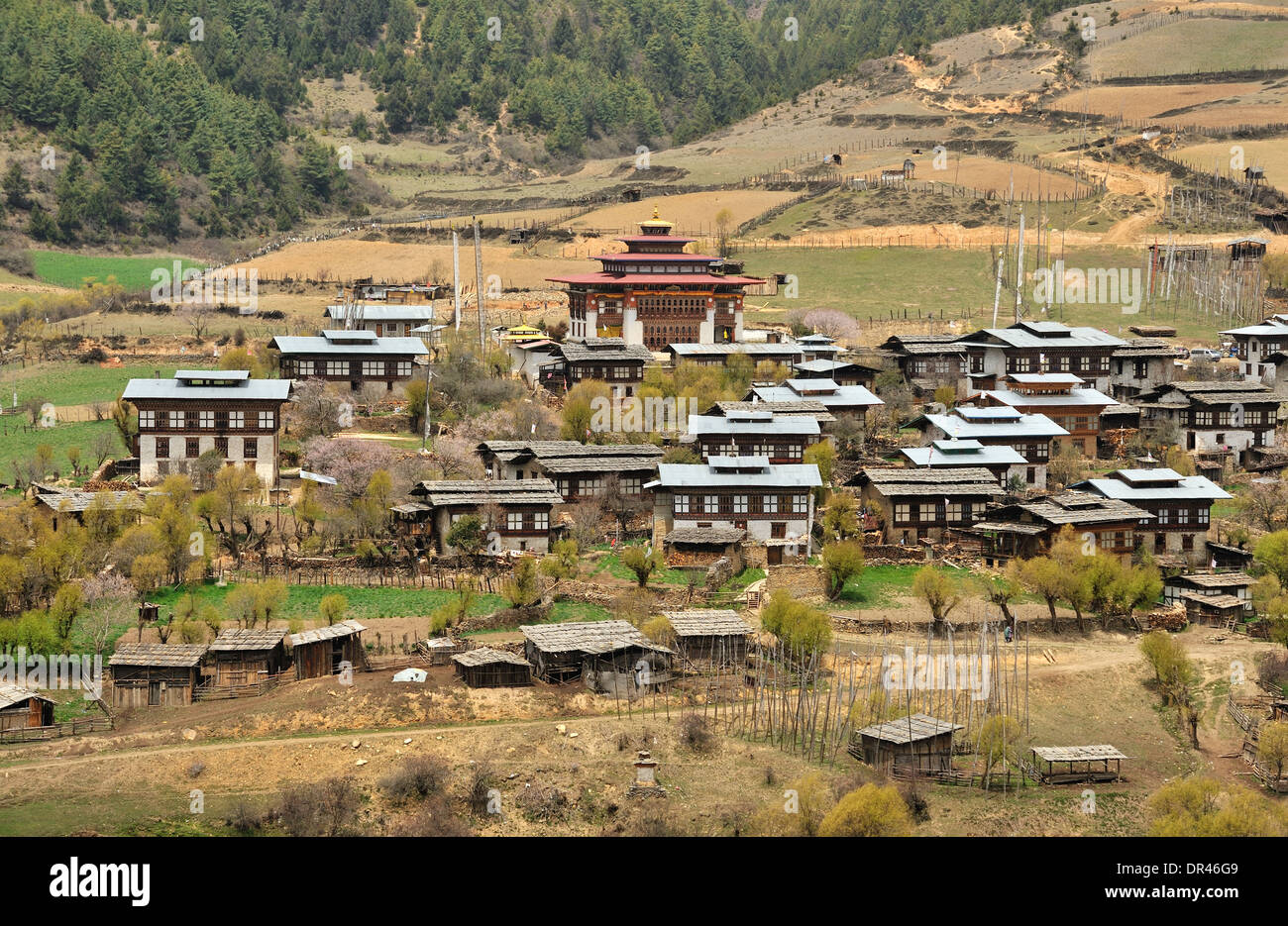 Town of Ura, Ura Valley, Bumthang, Buthan Stock Photo - Alamy