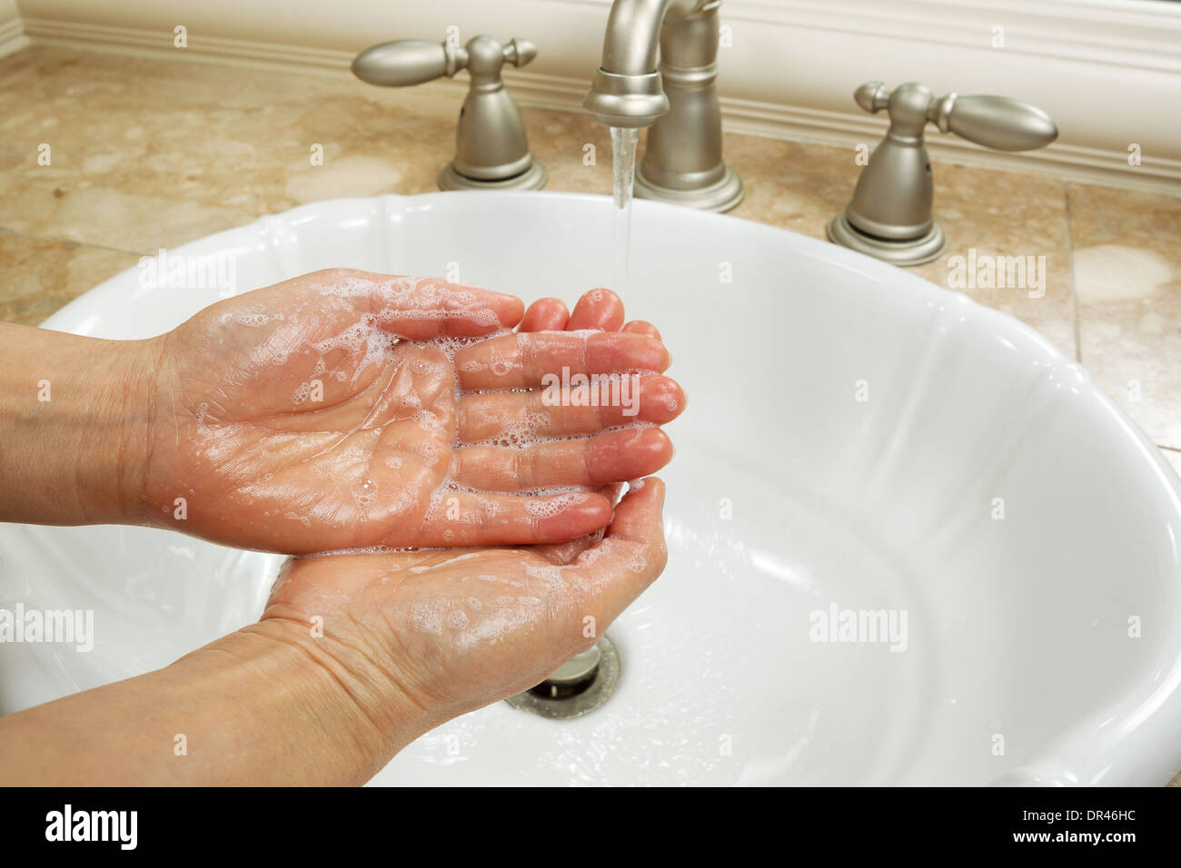 Washing hands lather soap hi-res stock photography and images - Alamy