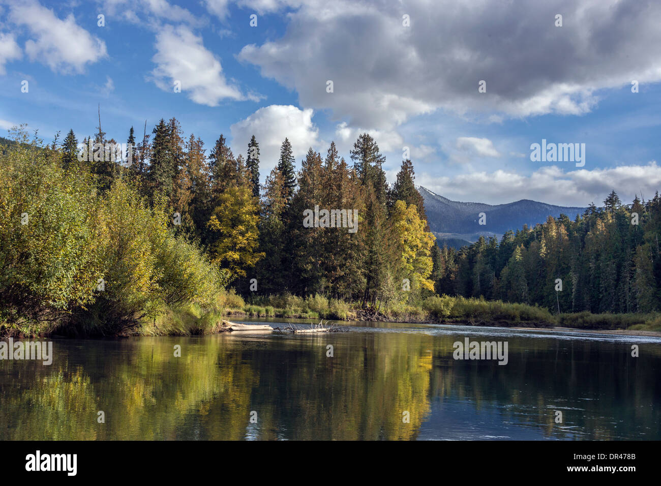 Fall reflections on the Mitchell River, Cariboo-Chilcotin region ...