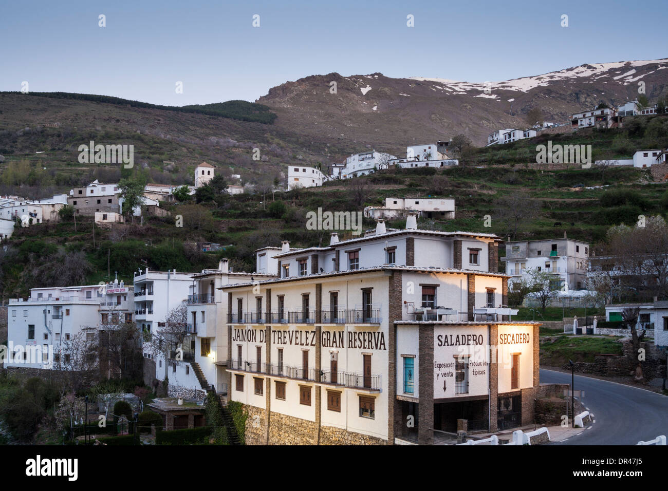 Spanish Ham curing house in Trevelez village in La Alpujarra region of ...