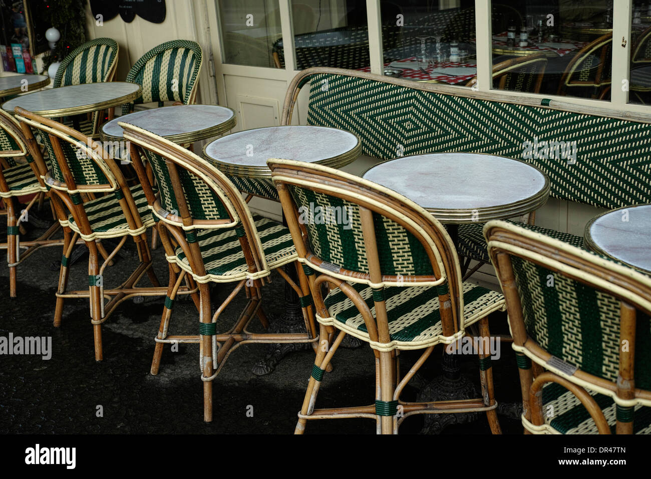 Cafe seats, Paris, France Stock Photo - Alamy