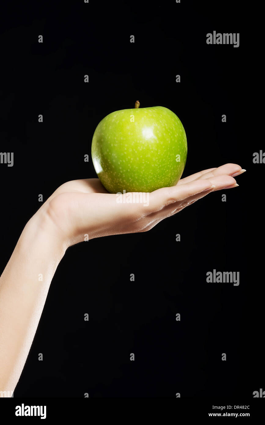 Hand holding apple manicure hi-res stock photography and images - Alamy