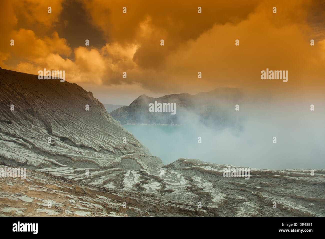 Crater of volcano Ijen, Java, Indonesia Stock Photo - Alamy