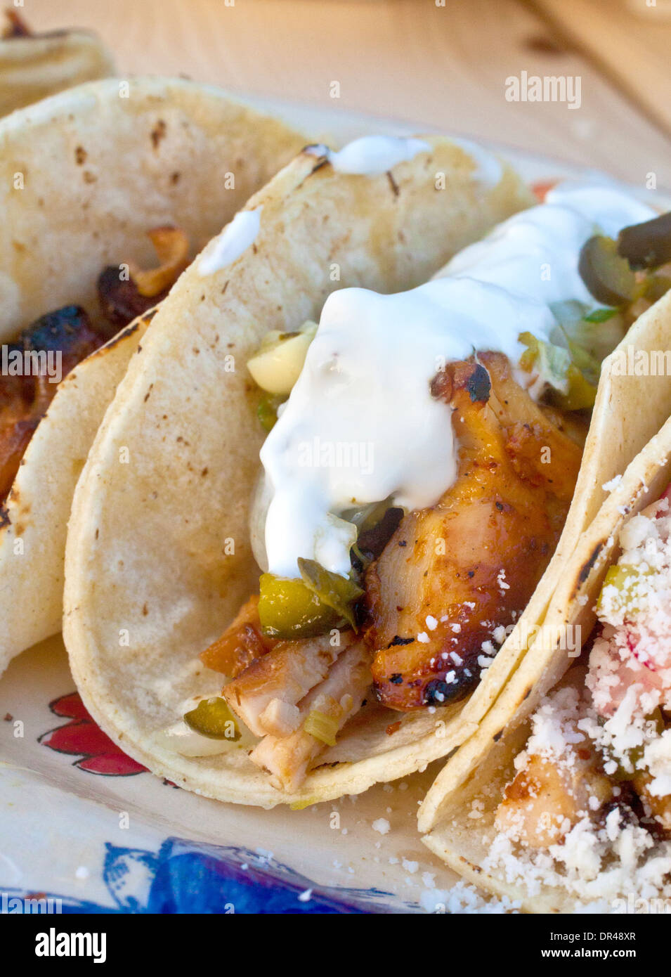 Chicken soft tacos Stock Photo - Alamy