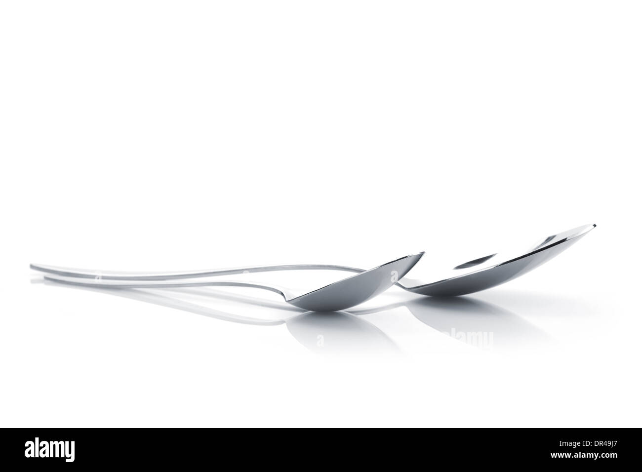 Silverware or flatware set of spoons. Isolated on white background ...