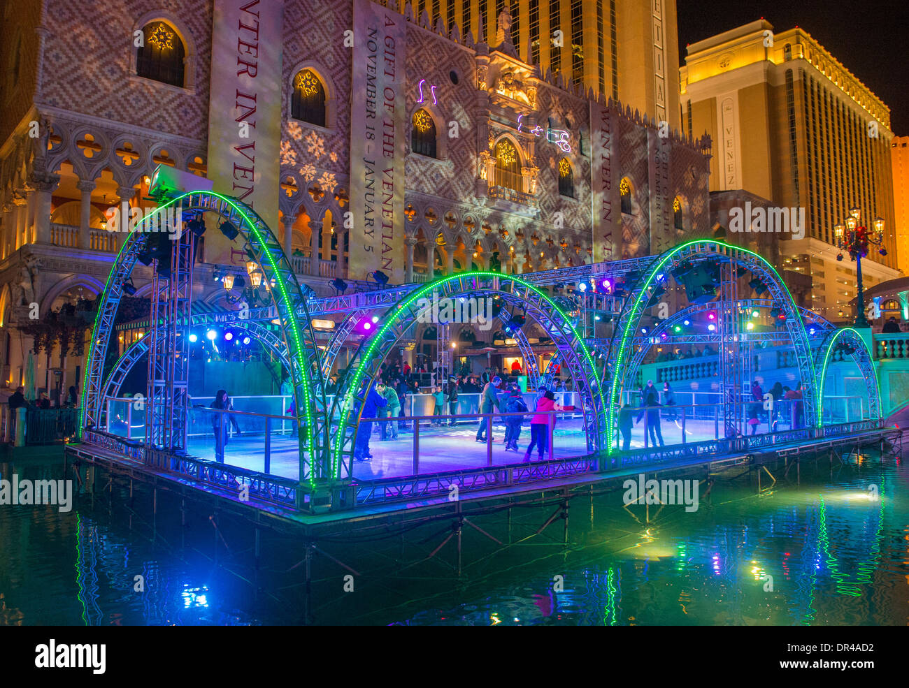 Ice rink near the Venetian Resort Hotel in Las Vegas Stock Photo - Alamy