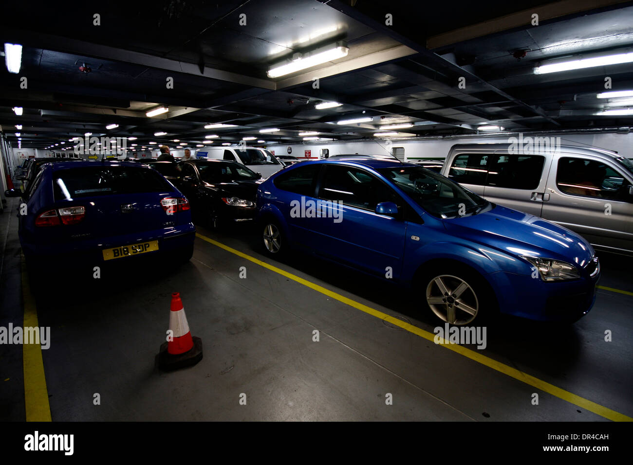 A blue Ford Focus parked on a cross channel ferry Stock Photo - Alamy