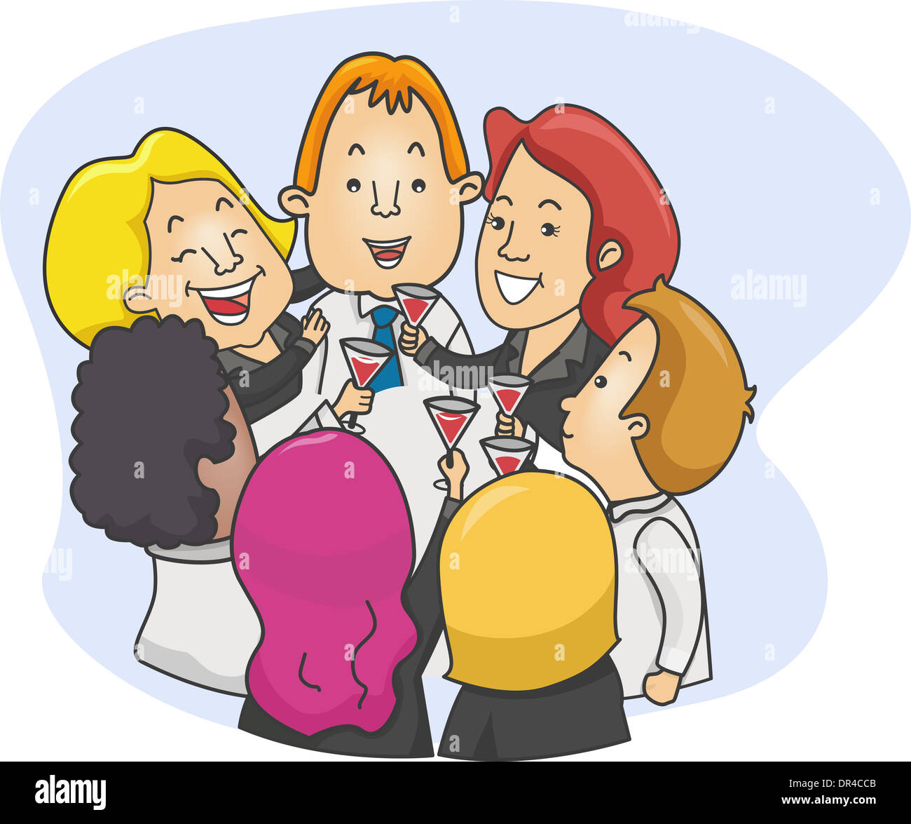 Illustration of Businessmen and Businesswomen Doing a Toast Stock Photo ...