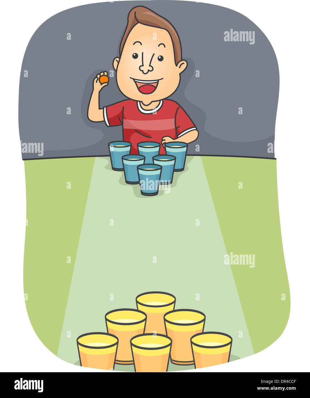 Illustration of a Man Playing Beer Pong Stock Photo - Alamy