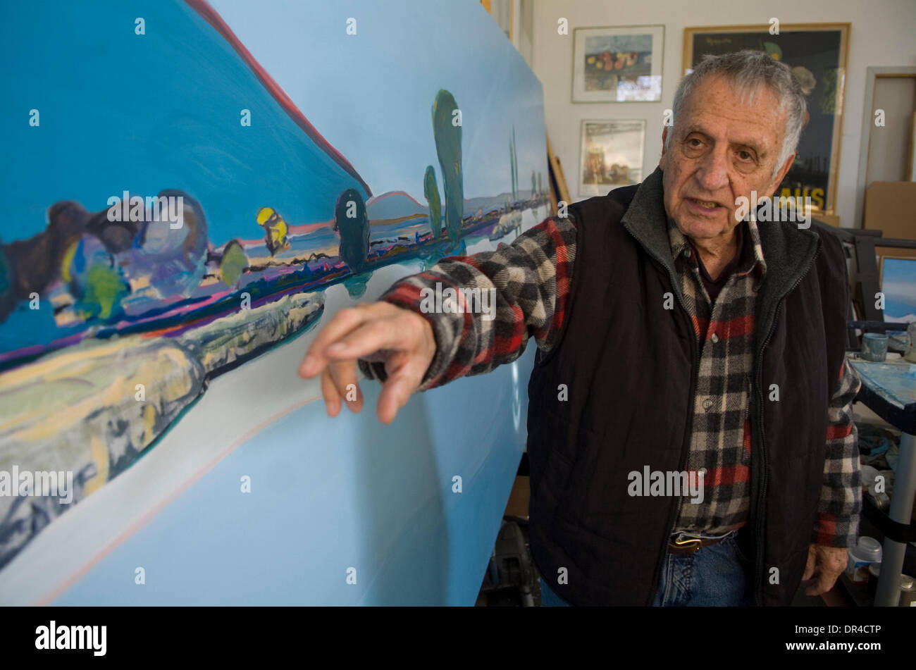 Gregory Kondos talks about his latest work in progress, a 17 foot wide ...