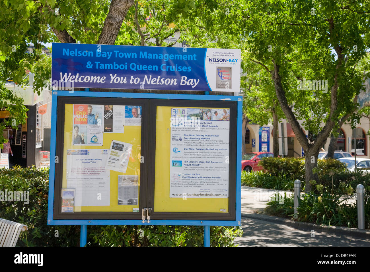 welcome to Nelson Bay sign, at the regional town on australia's east ...