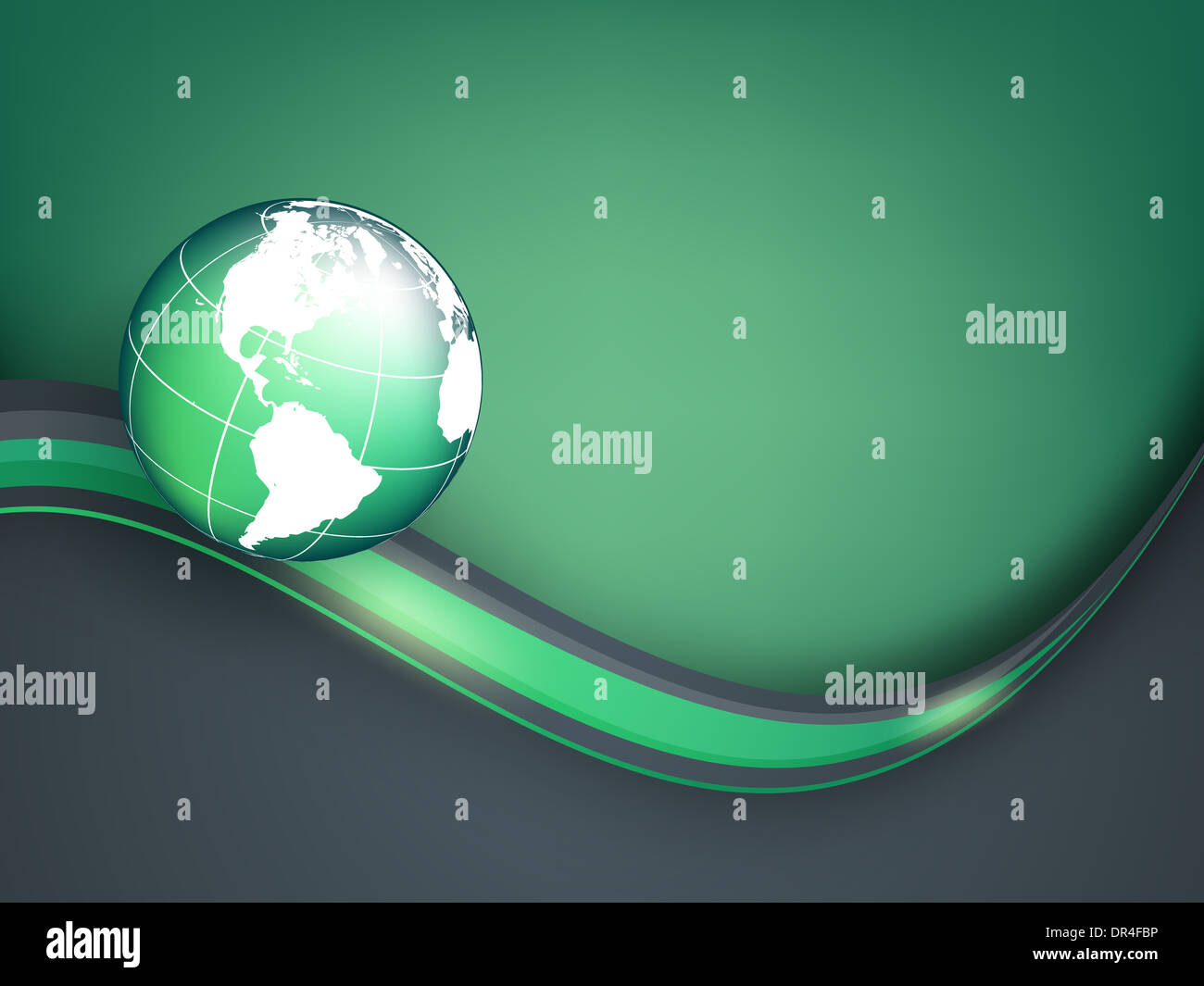 abstract background with wavy lines and globe Stock Photo - Alamy