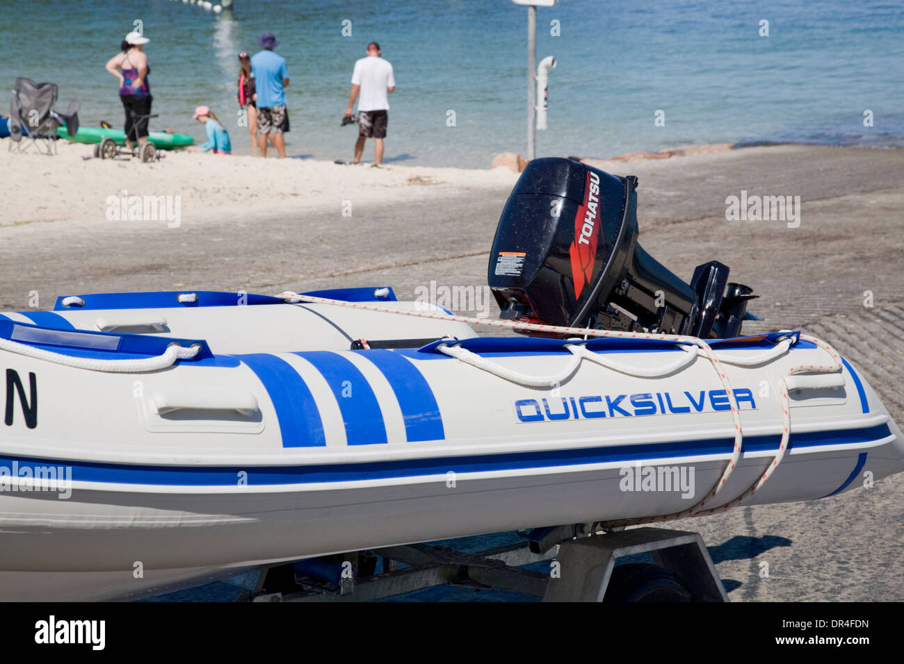 Quicksilver RIB at a boat ramp in Nelson Bay,, NSW, Australia Stock ...