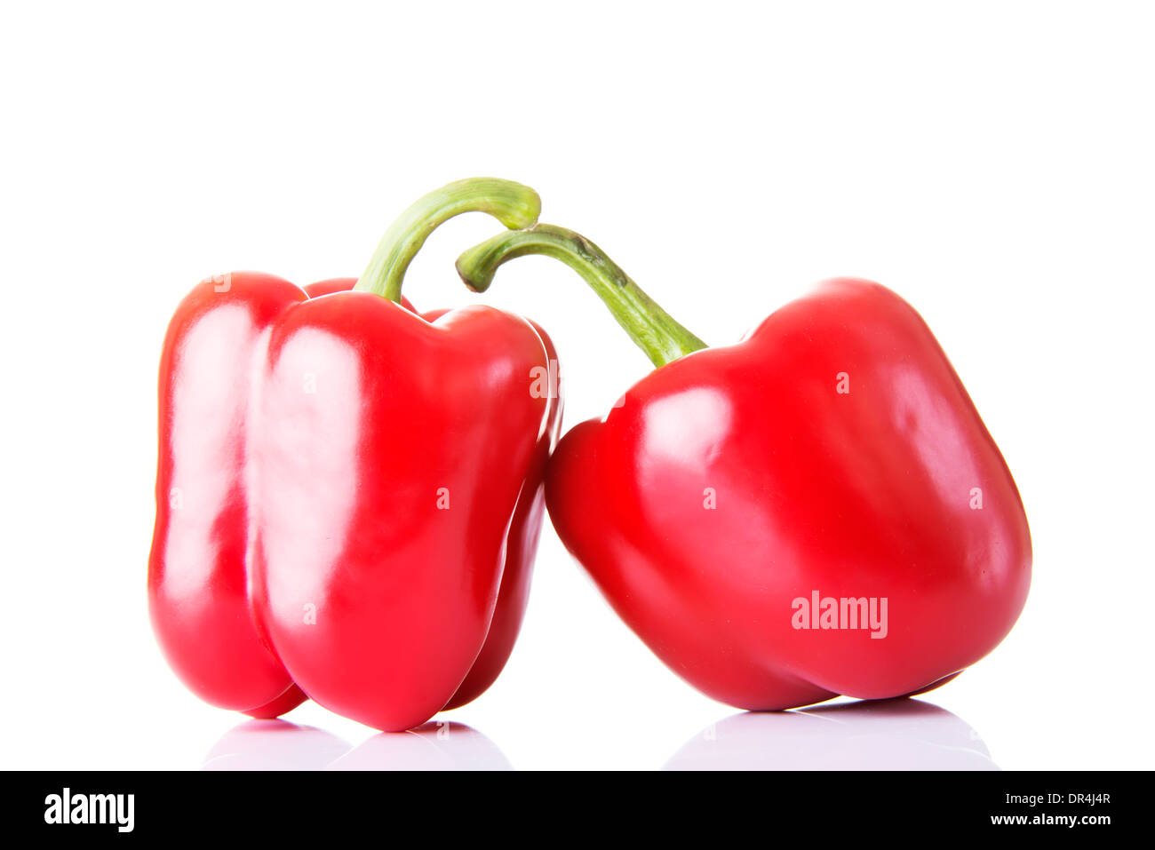 Two red paprika vegetable. Isolated on white Stock Photo - Alamy
