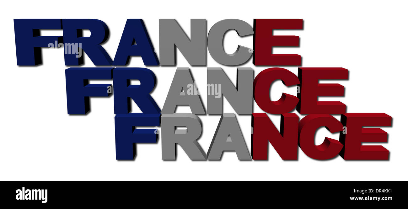France flag text illustration Stock Photo - Alamy