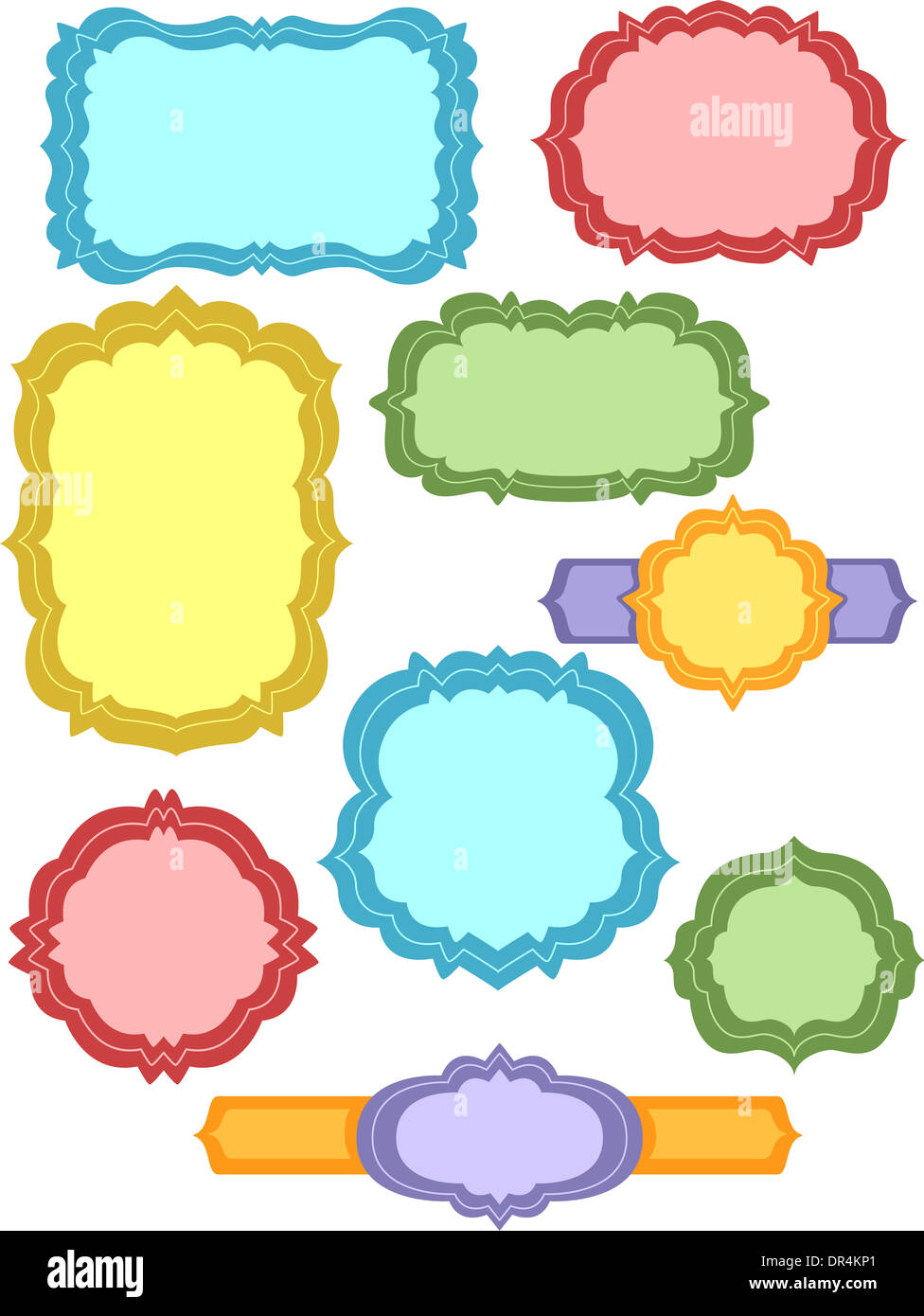 Illustration of Ready to Print Labels in Different Shapes Stock Photo ...