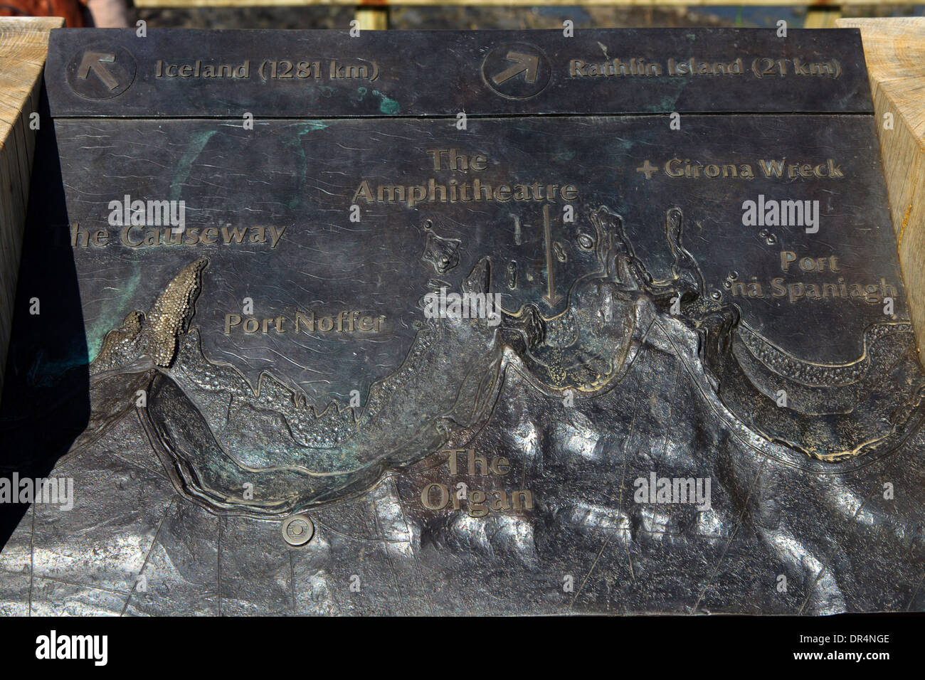 A map of the Giant's Causeway on the north coast of County Antrim ...