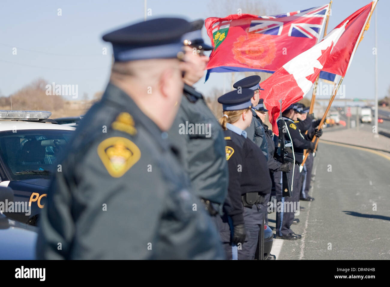 Mar 23, 2009 - Whitby, Ontario, Canada - The OPP perform an honor guard ...