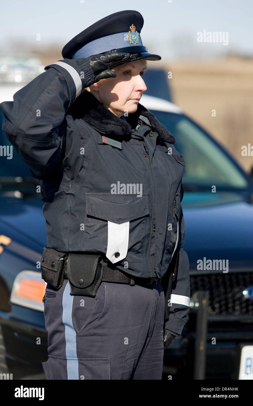 Mar 23, 2009 - Whitby, Ontario, Canada - The OPP perform an honor guard ...
