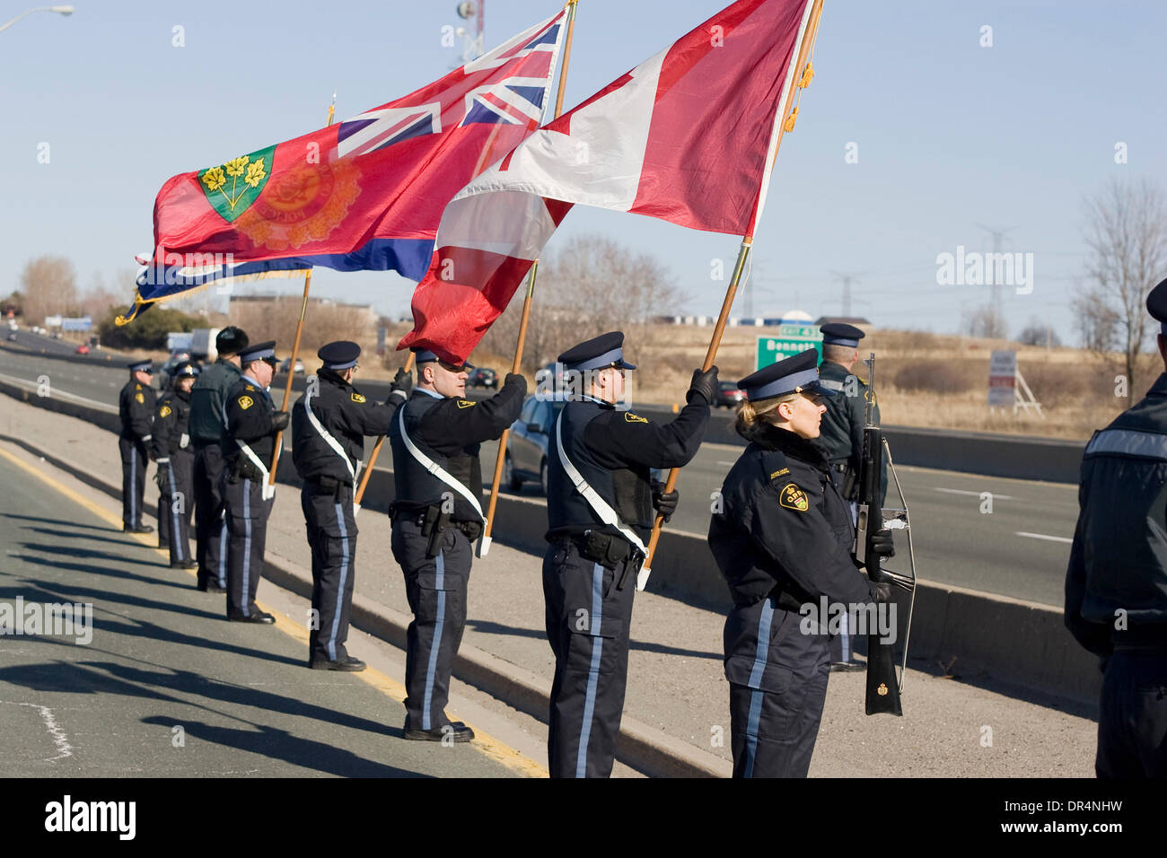 Mar 23, 2009 - Whitby, Ontario, Canada - The OPP perform an honor guard ...