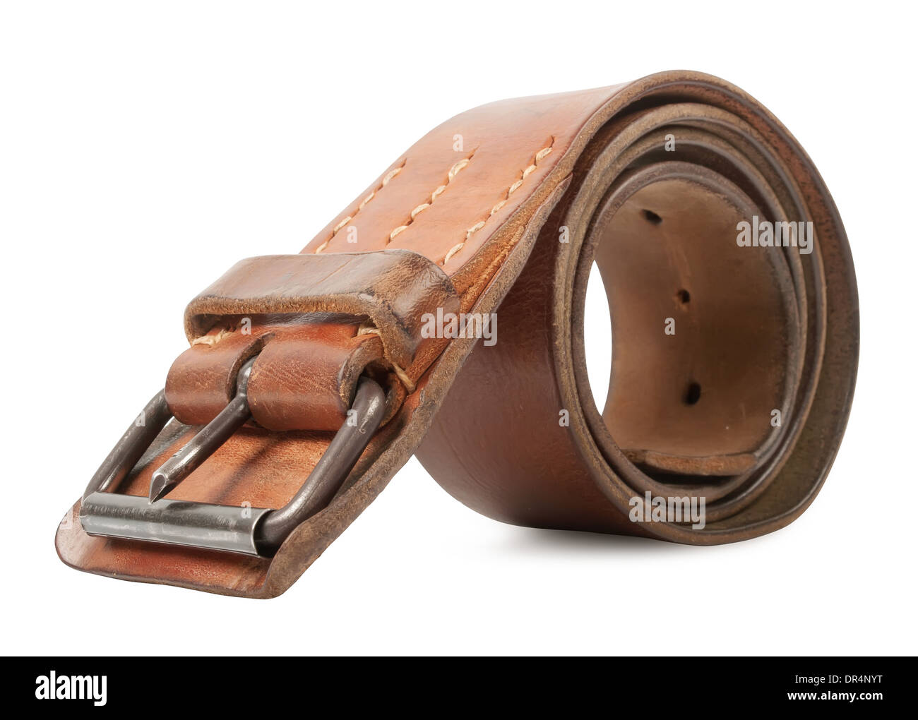 brown soldier belt isolated on white background Stock Photo - Alamy