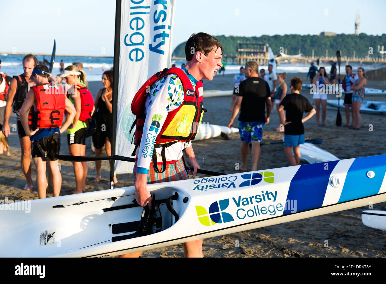 Surfski race Addington Beach Durban South Africa January 2014 Stock ...