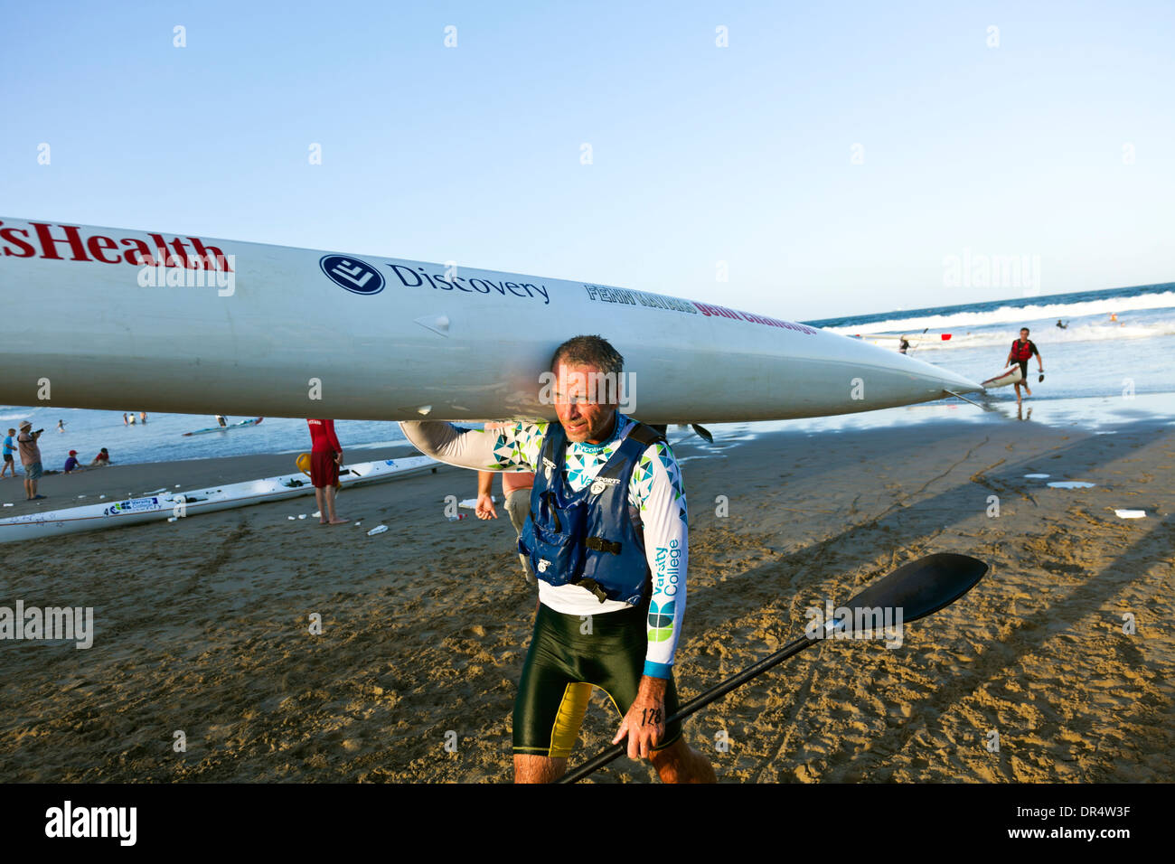 Surfski race Addington Beach Durban South Africa January 2014 Stock ...
