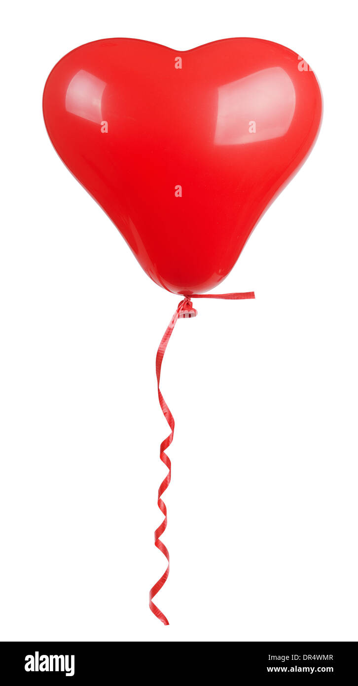 heart shaped red balloon isolated on white background Stock Photo - Alamy
