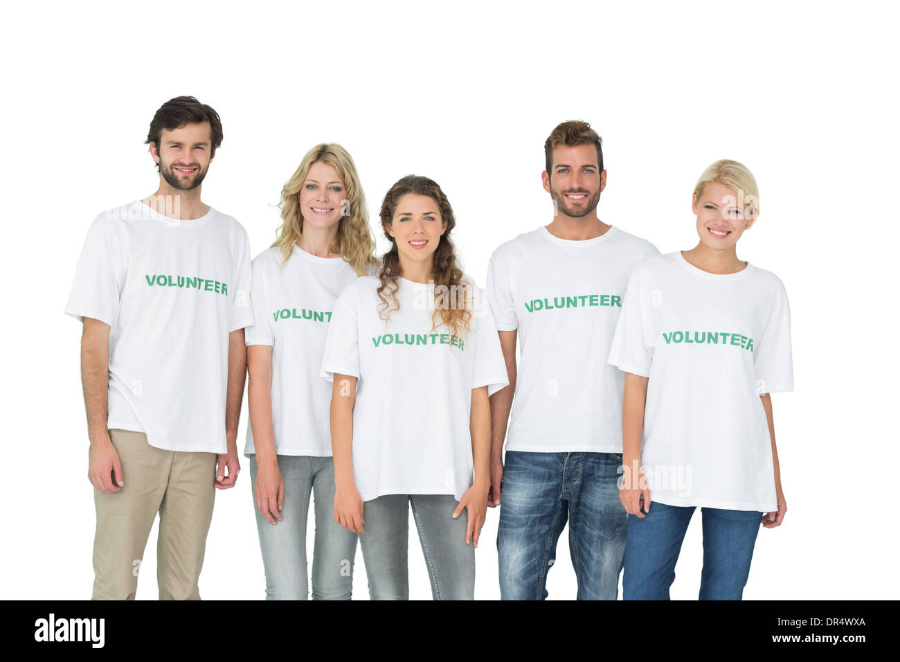 Group portrait of happy volunteers Stock Photo - Alamy