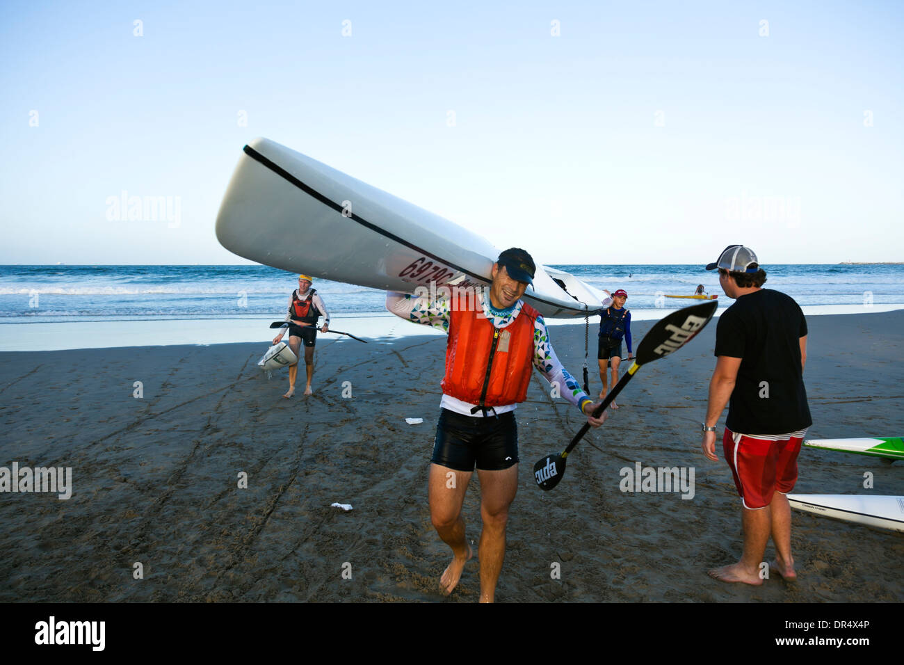 Surfski race Addington Beach Durban South Africa January 2014 Stock ...