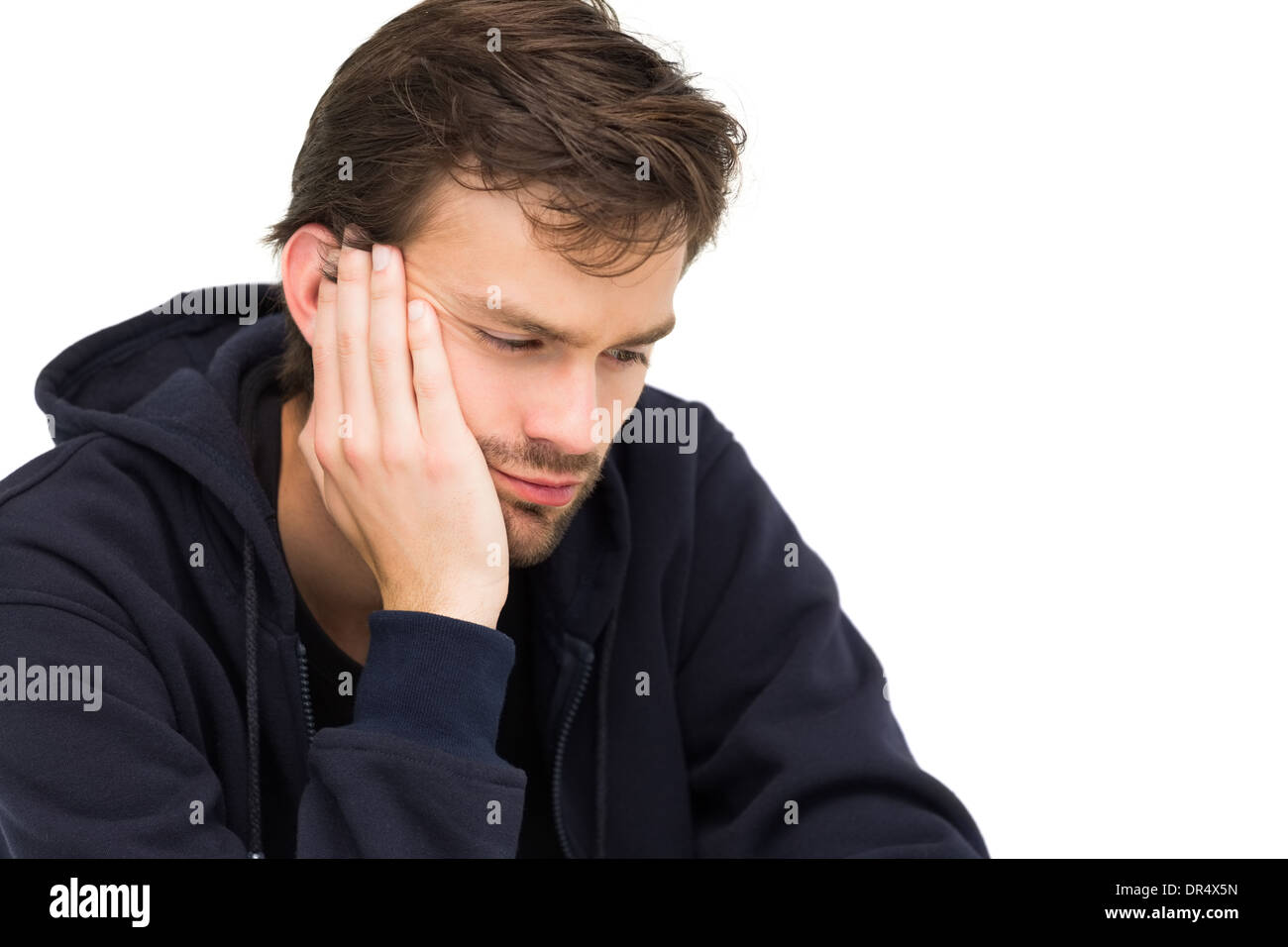 Close-up of a stressed handsome young man Stock Photo - Alamy
