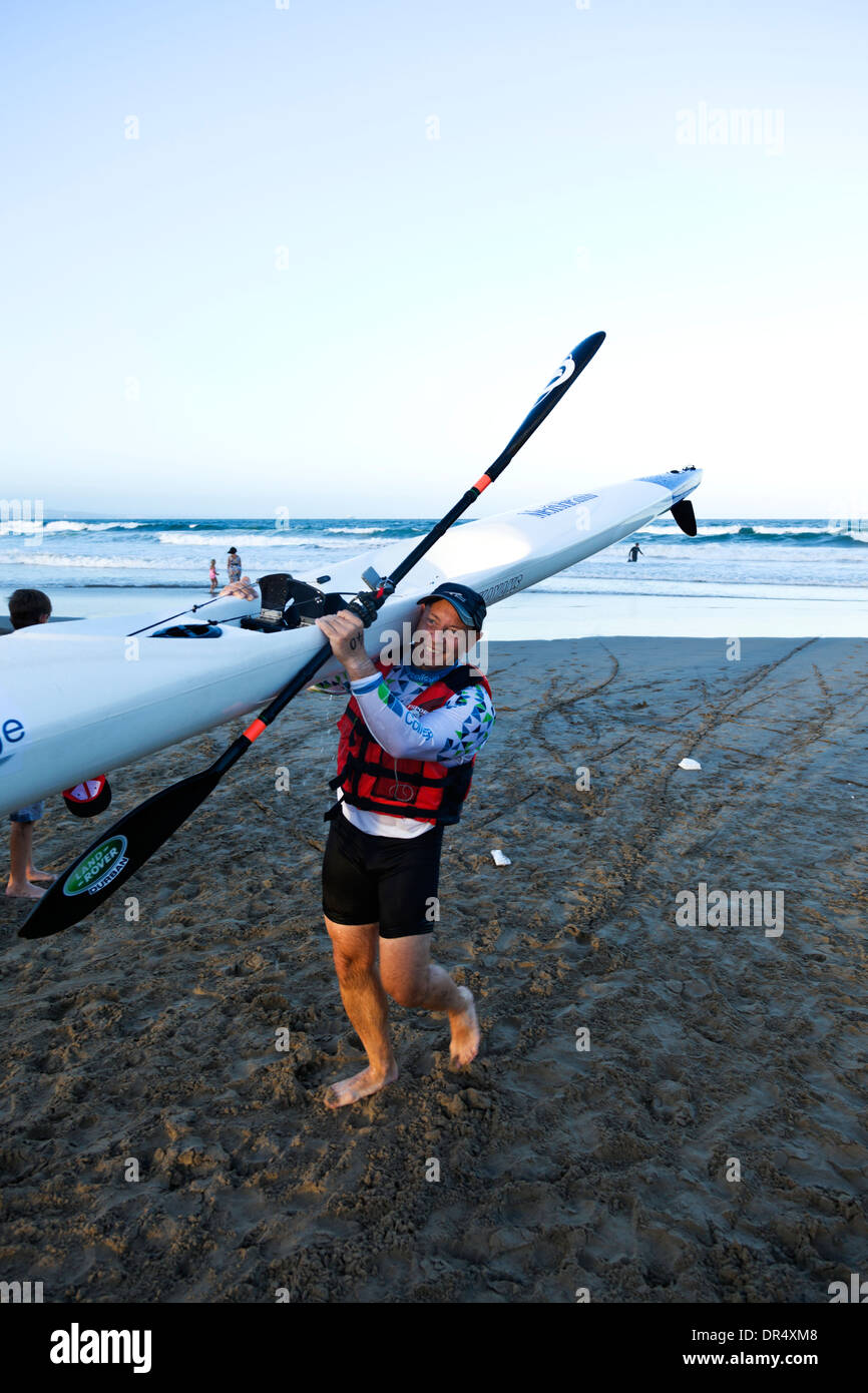 Surfski race Addington Beach Durban South Africa January 2014 Stock ...