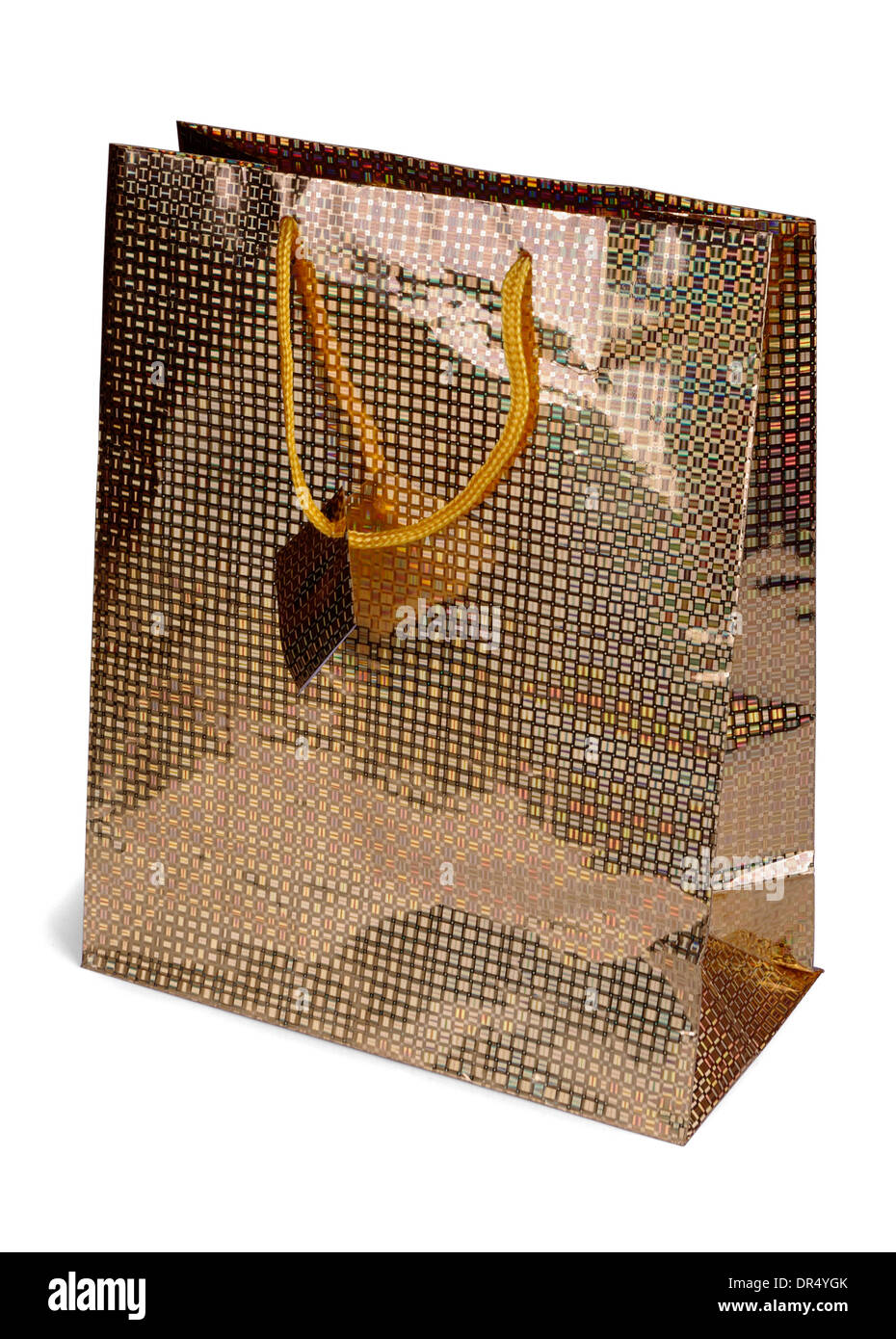 Yellow christmas paper shopping bag Cut Out Stock Images & Pictures - Alamy