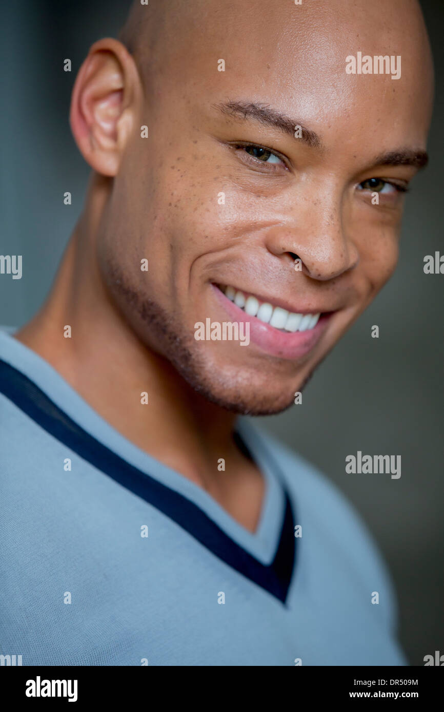 Mixed race man smiling Stock Photo - Alamy
