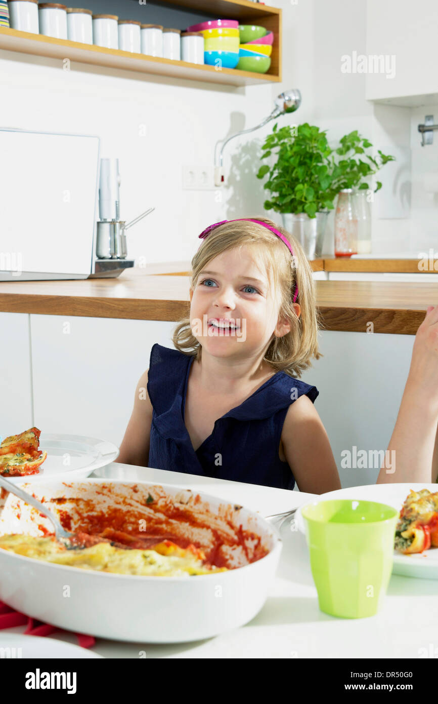 Children Having Dinner Stock Photo - Alamy