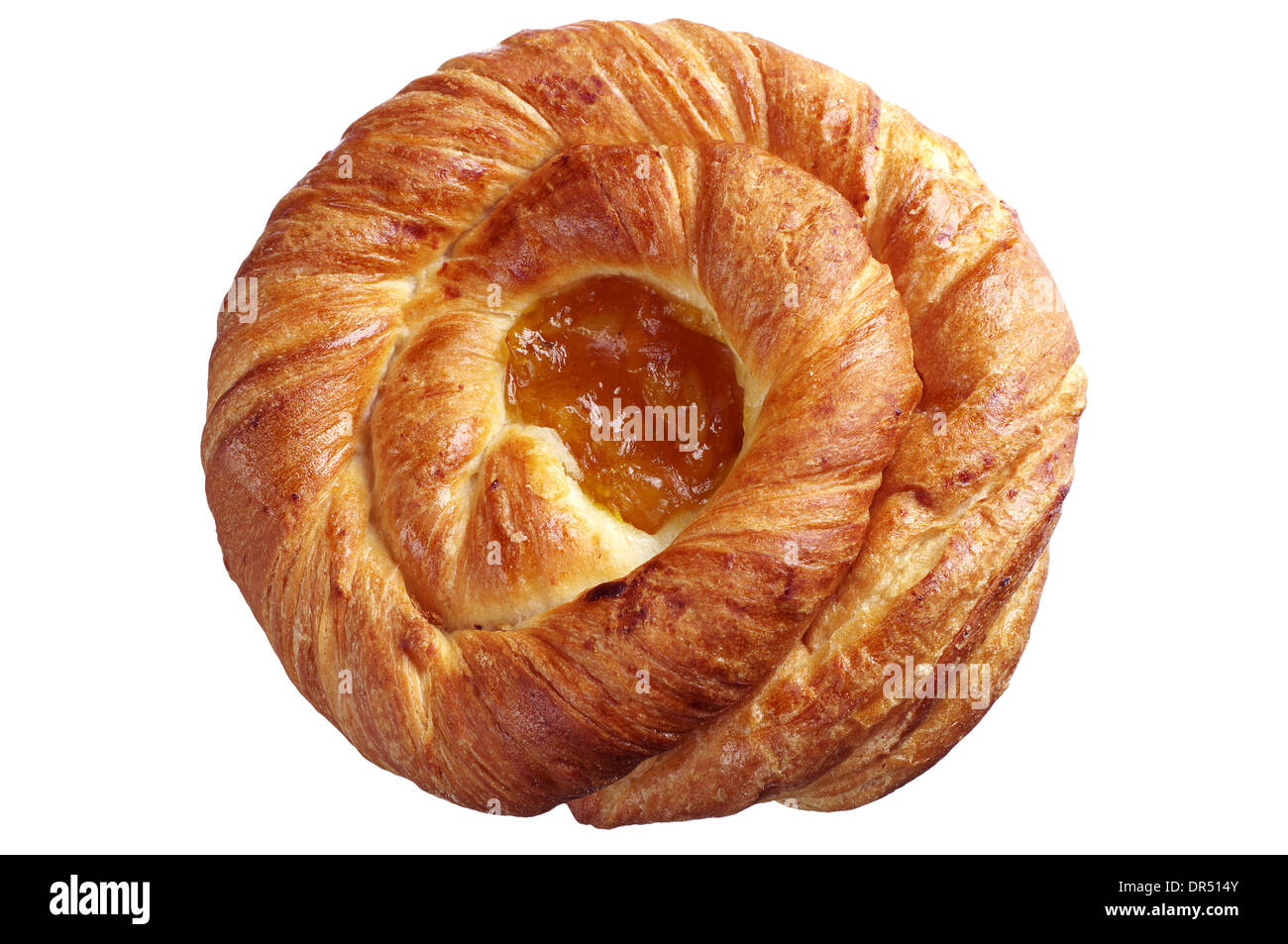 Bun with jam isolated on white background Stock Photo - Alamy