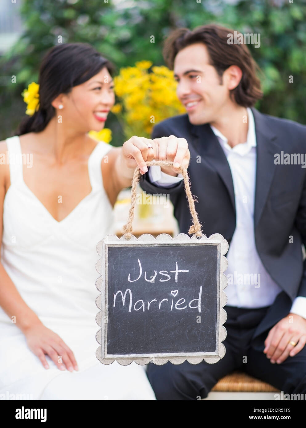 Just married sign hi-res stock photography and images - Alamy