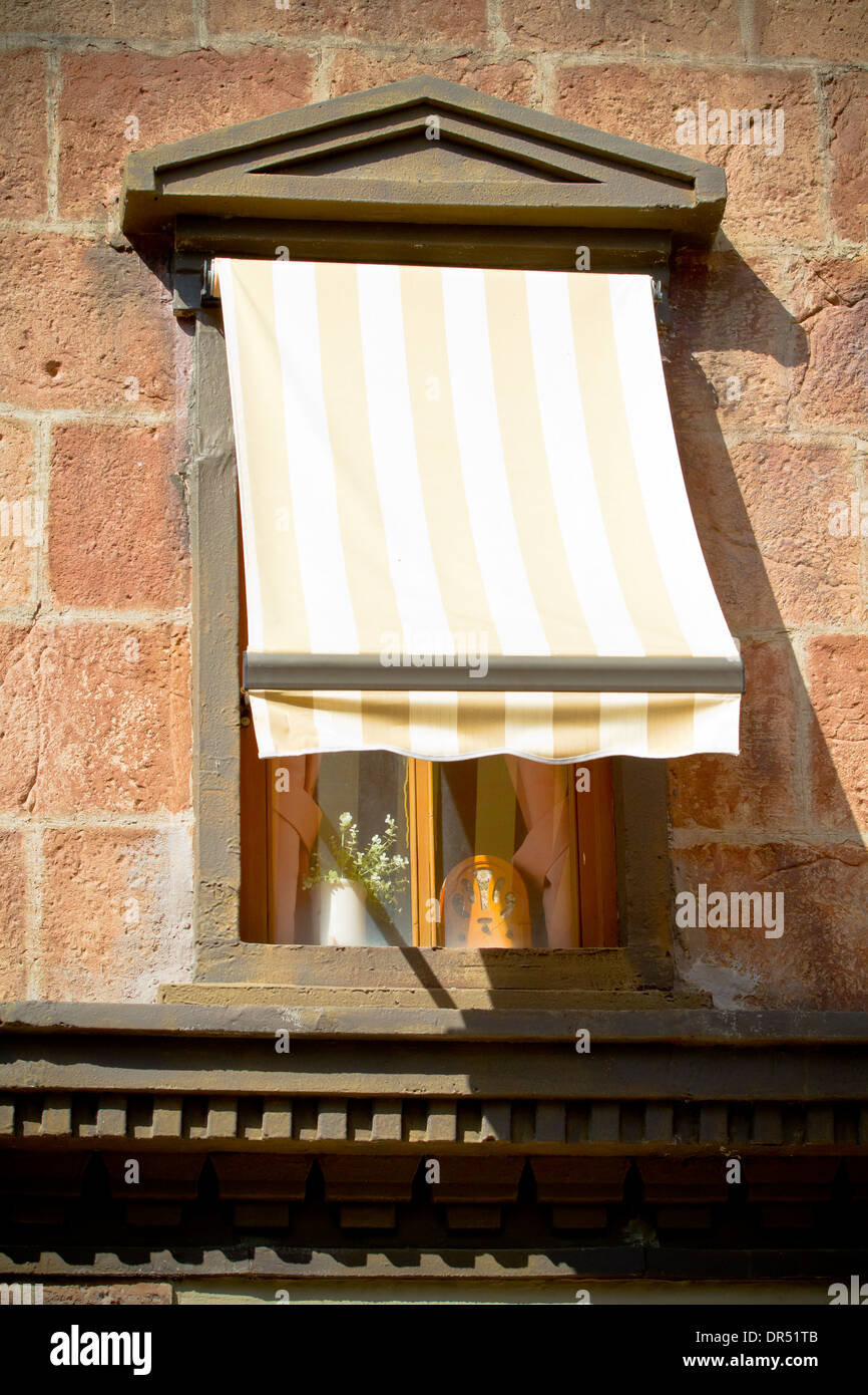 new york suburb inspired window Stock Photo - Alamy