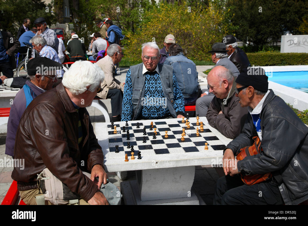 Chess Player in the Central Park, Brasov (Kronstadt), Transylvania ...