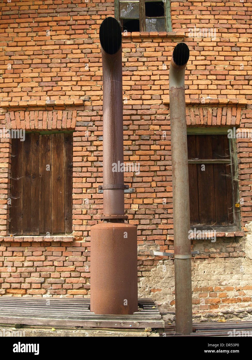 exhaust pipe of an old generator Stock Photo - Alamy