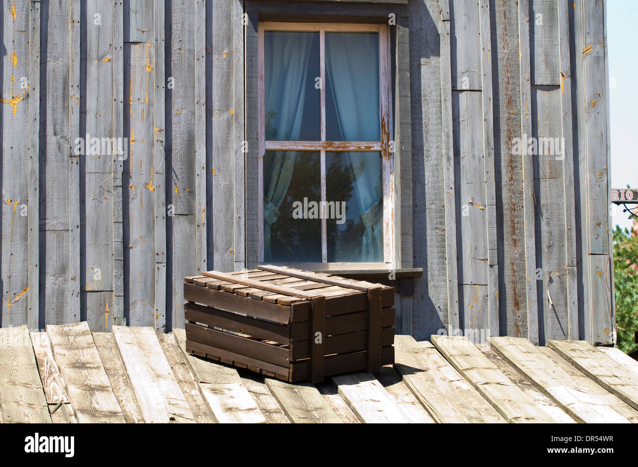 window and wall of a vintage wood house, western Stock Photo - Alamy