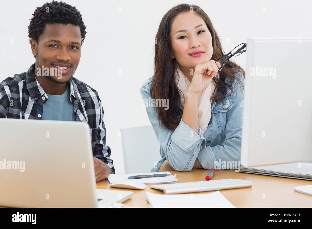 Asian couple looking computer monitor hi-res stock photography and ...