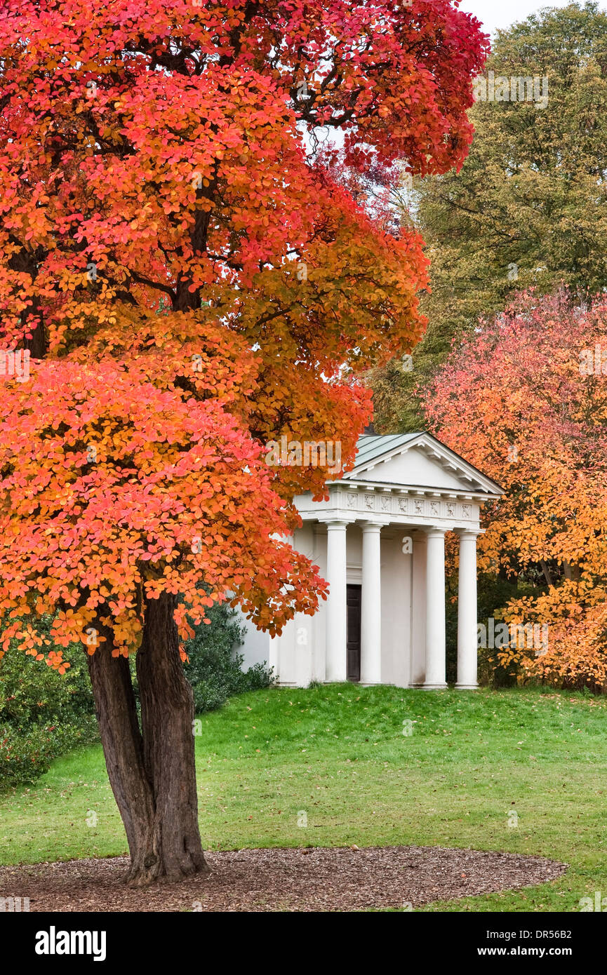 Autumn in Kew Gardens, London, UK. The Temple of Bellona, built in 1760 ...