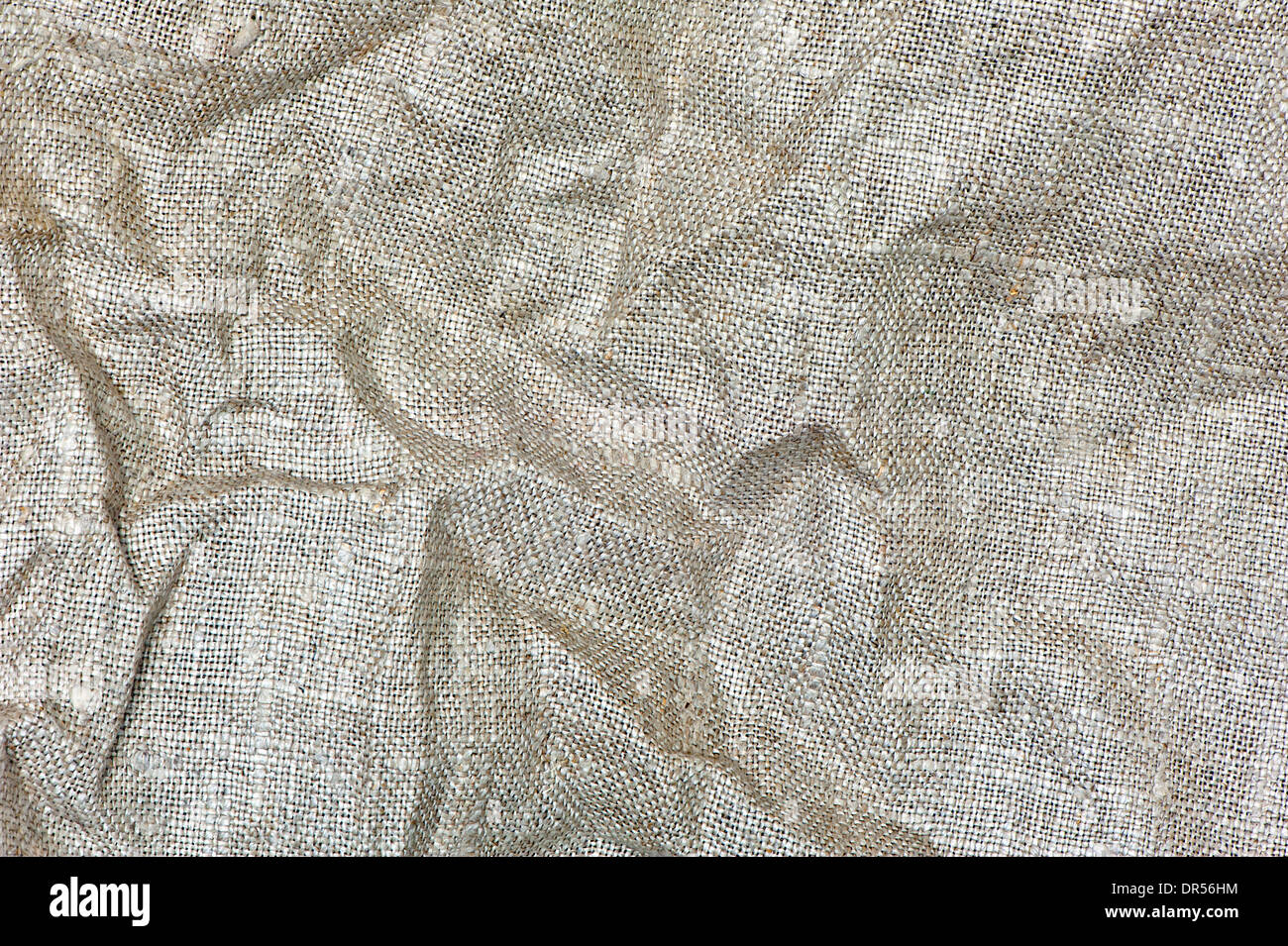 creased canvas background or texture. Close up of flax fabric Stock ...