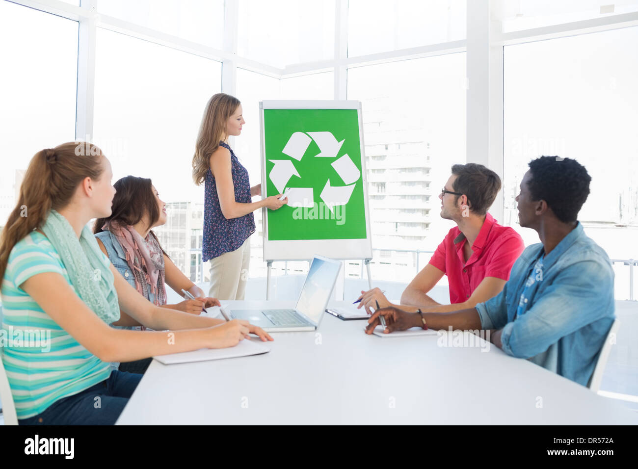 Team having meeting recycling hi-res stock photography and images - Alamy